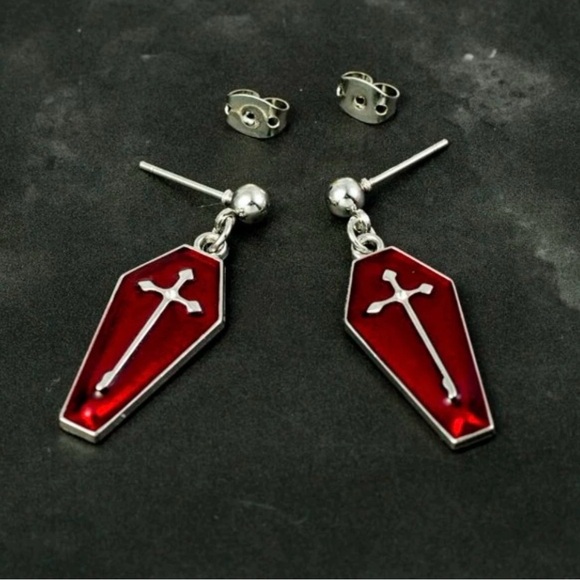 Jewelry | Red Coffin Cross Vampire Casket Tomb Burial Grave Catacomb ...